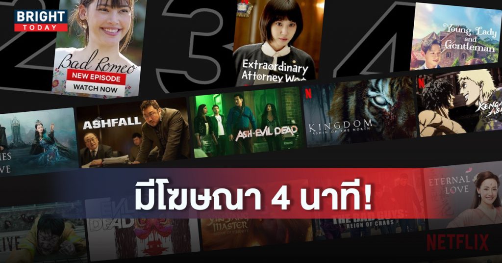 Netflix เปิดตัวแพ็กเกจใหม่ ราคาถูกลง แลกกับการดูโฆษณา 4 นาที